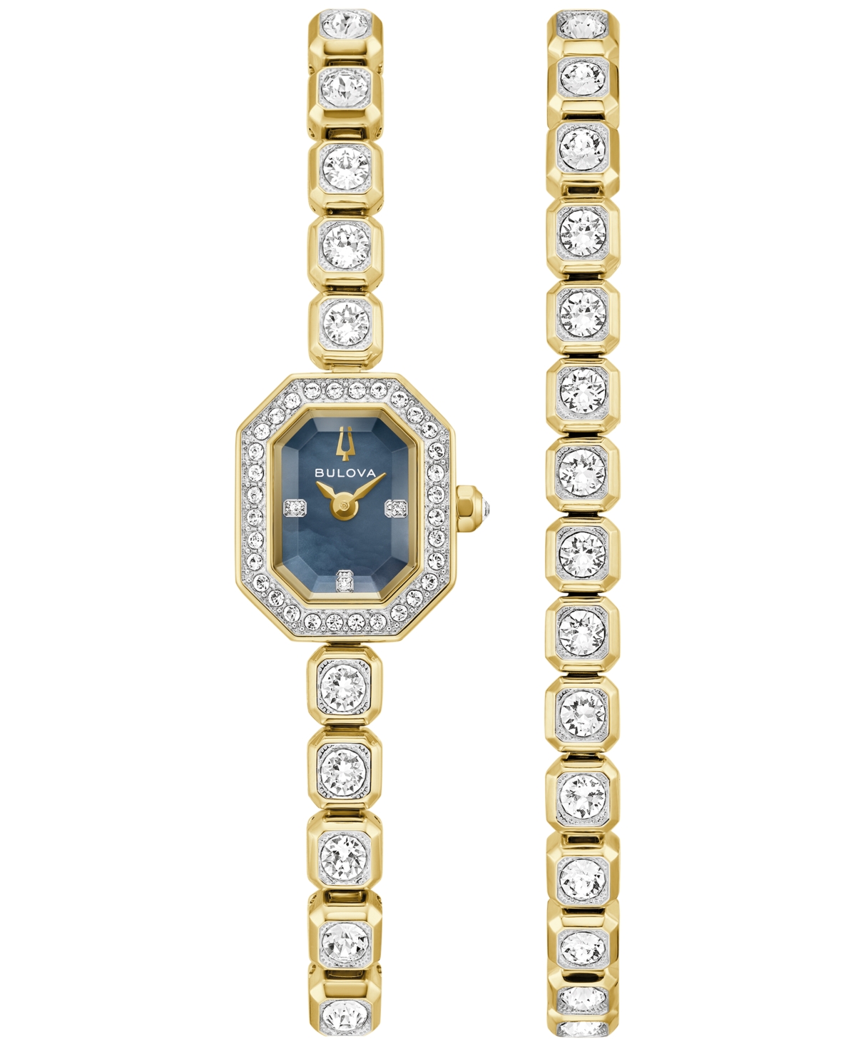 Click here for Bulova Womens Box Set Crystal Gold-Tone Stainless... prices