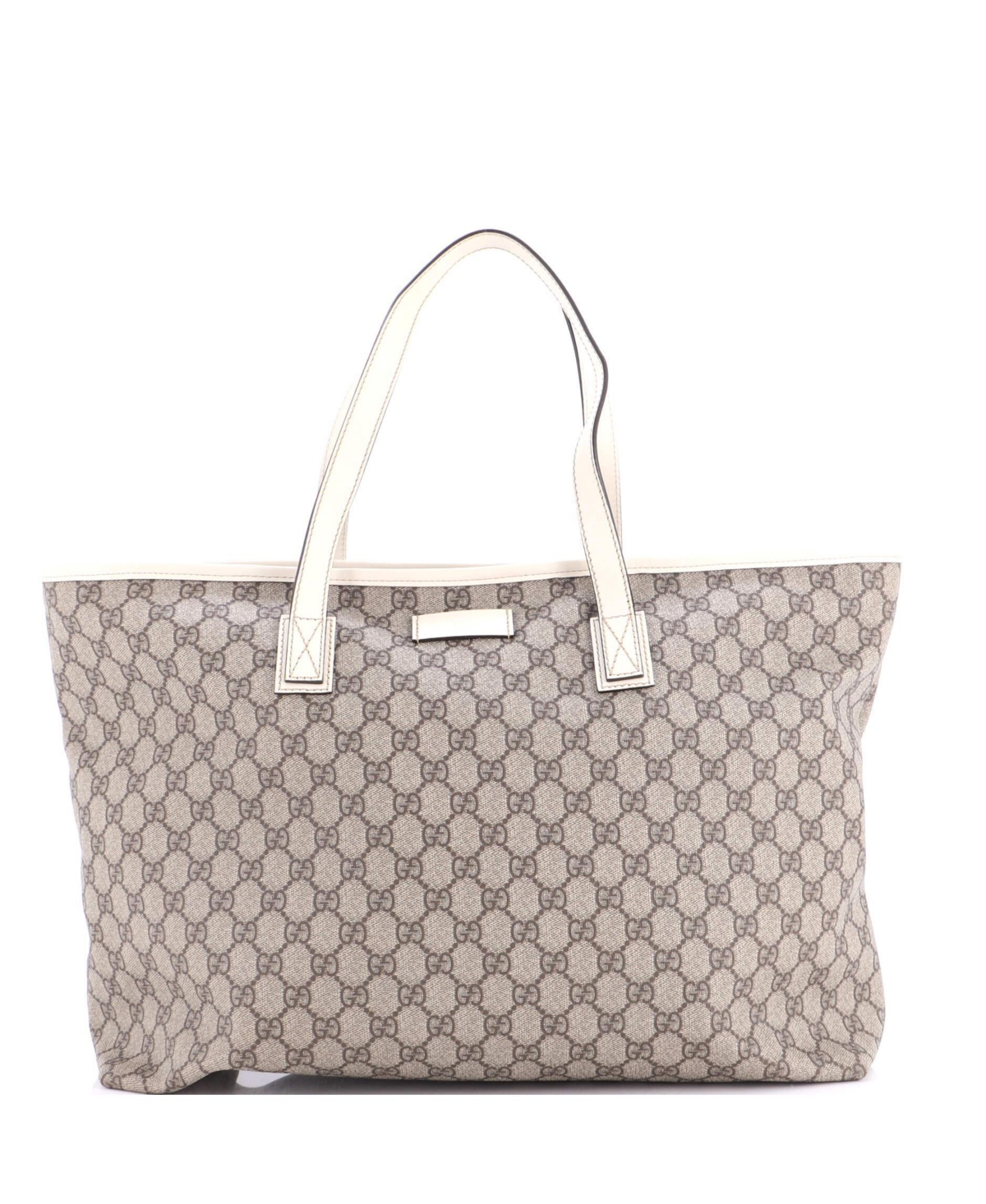 Click here for Pre-Owned Gucci Large Plus Tote Gg Coated Canvas w... prices