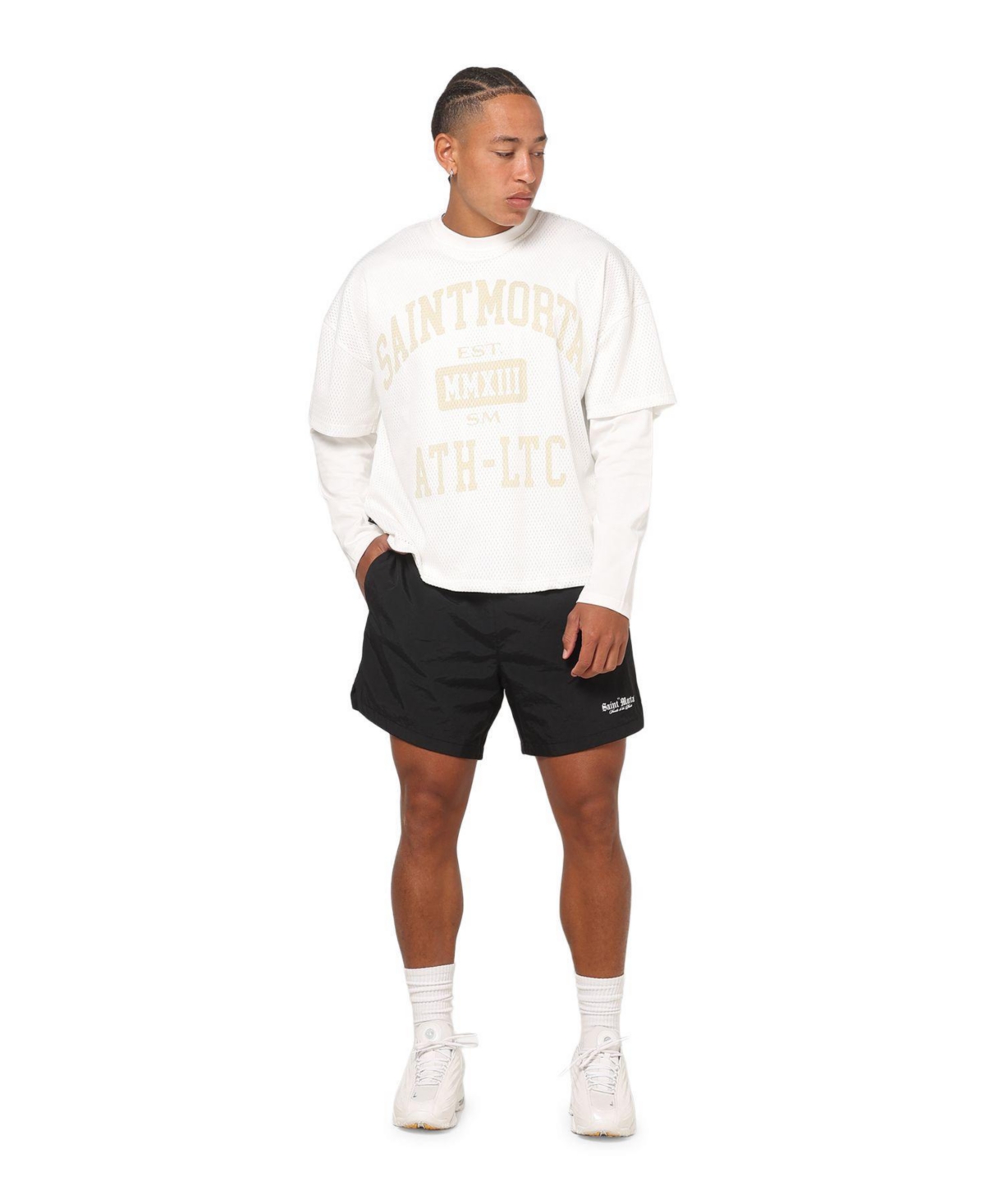 Click here for Saint Morta Mens Muerte Beach Shorts - Black prices