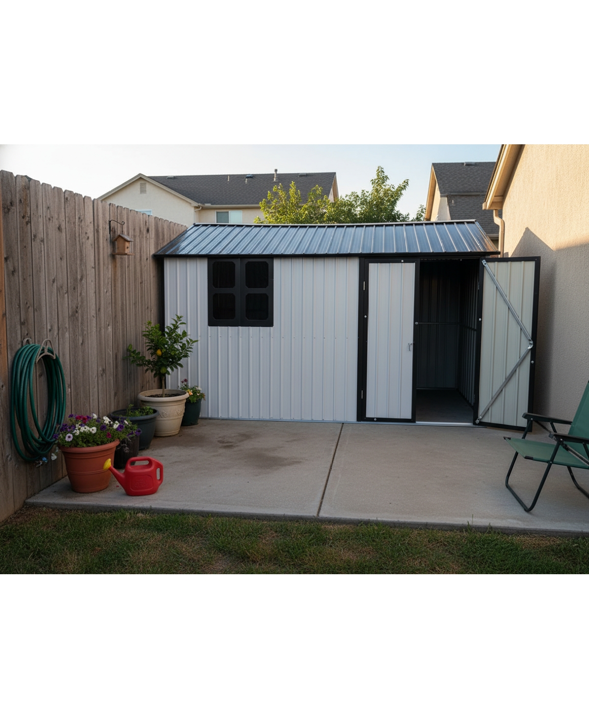 Click here for Streamdale Furniture 12x10 Feet Metal Garden Sheds... prices