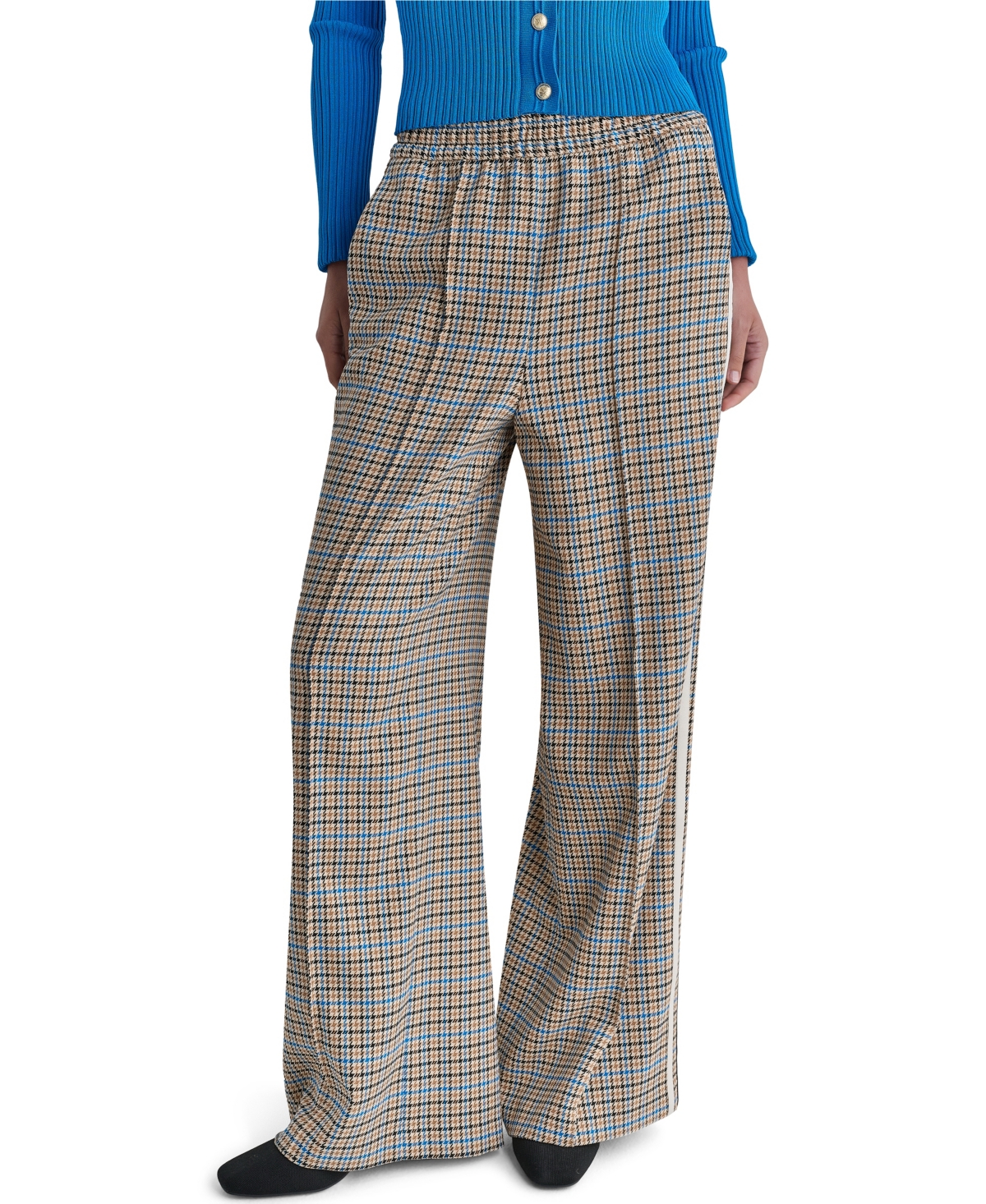 Click here for Bcbg Womens Mid-Rise Plaid Wide-Leg Track Pants -... prices