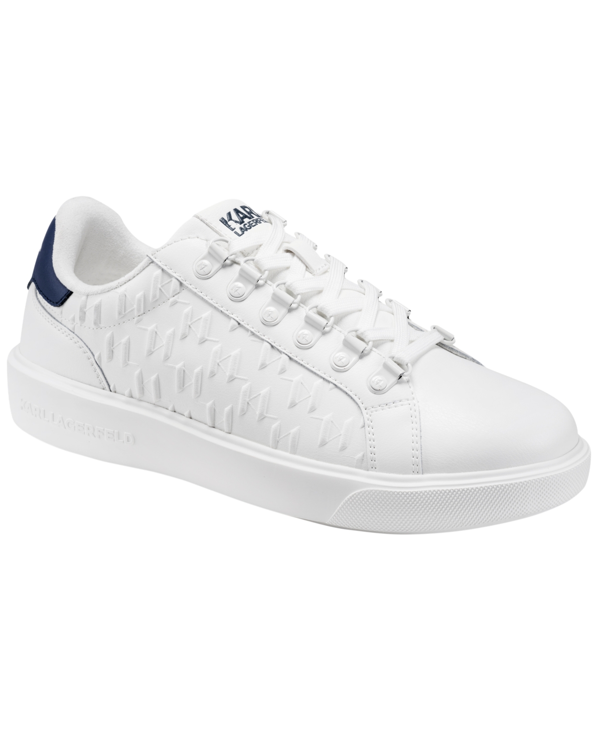 Click here for Karl Lagerfeld Paris Mens Court Sneakers - White prices