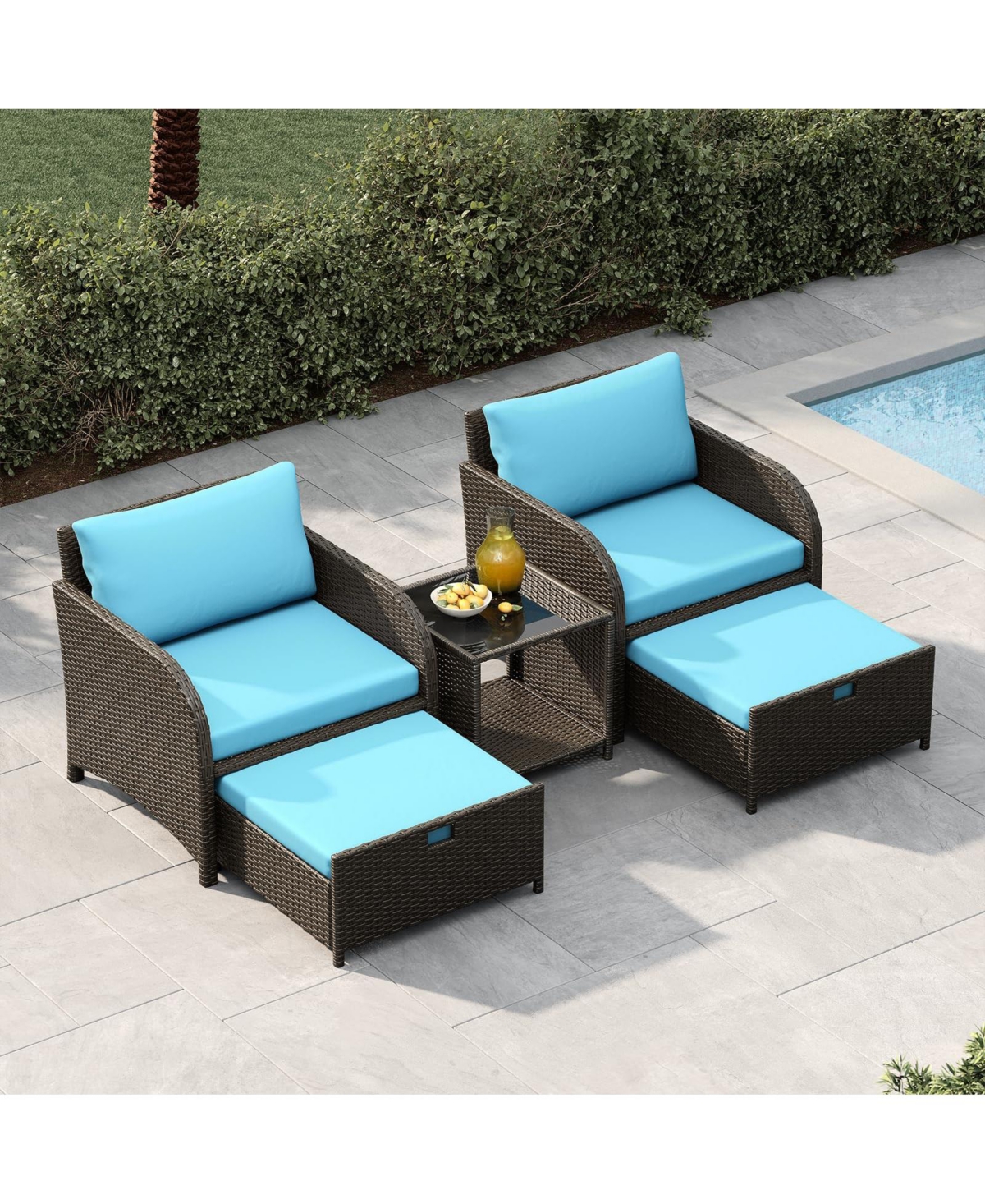 Click here for homfan Patio Furniture Set Pe Rattan Wicker Outdoo... prices