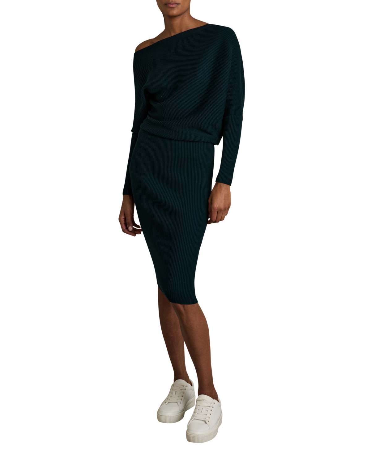 Click here for Reiss Womens Francesca Leather Low-Top Trainers -... prices