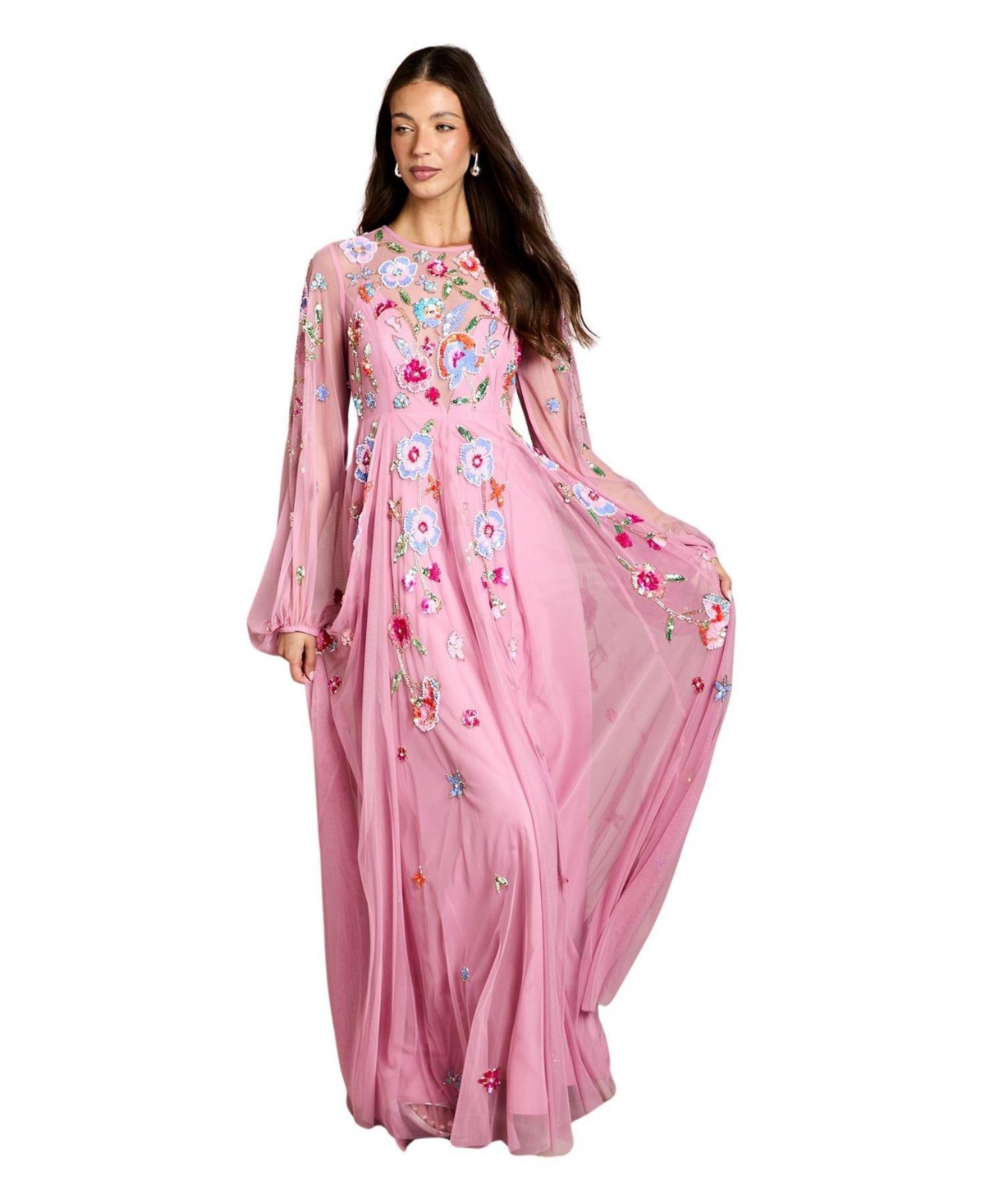 Click here for Coast Womens Floral-Embellished Long-Sleeve Chiffo... prices