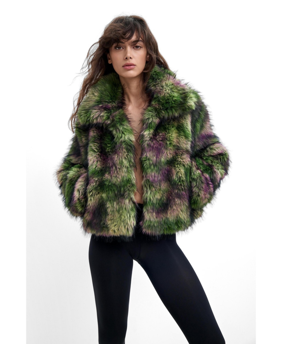 Click here for Desigual Womens Synthetic Fur Coat Lacroix - Green prices