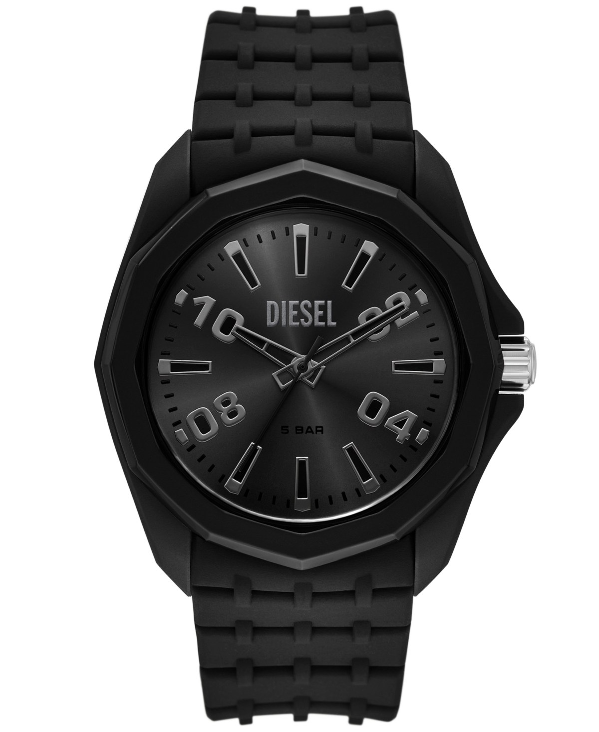 Click here for Diesel Mens Stinger Three-Hand Quartz Black Silico... prices