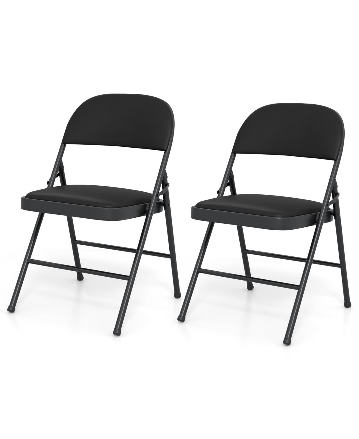 Click here for Costway Folding Chairs with Metal Frame Leather St... prices