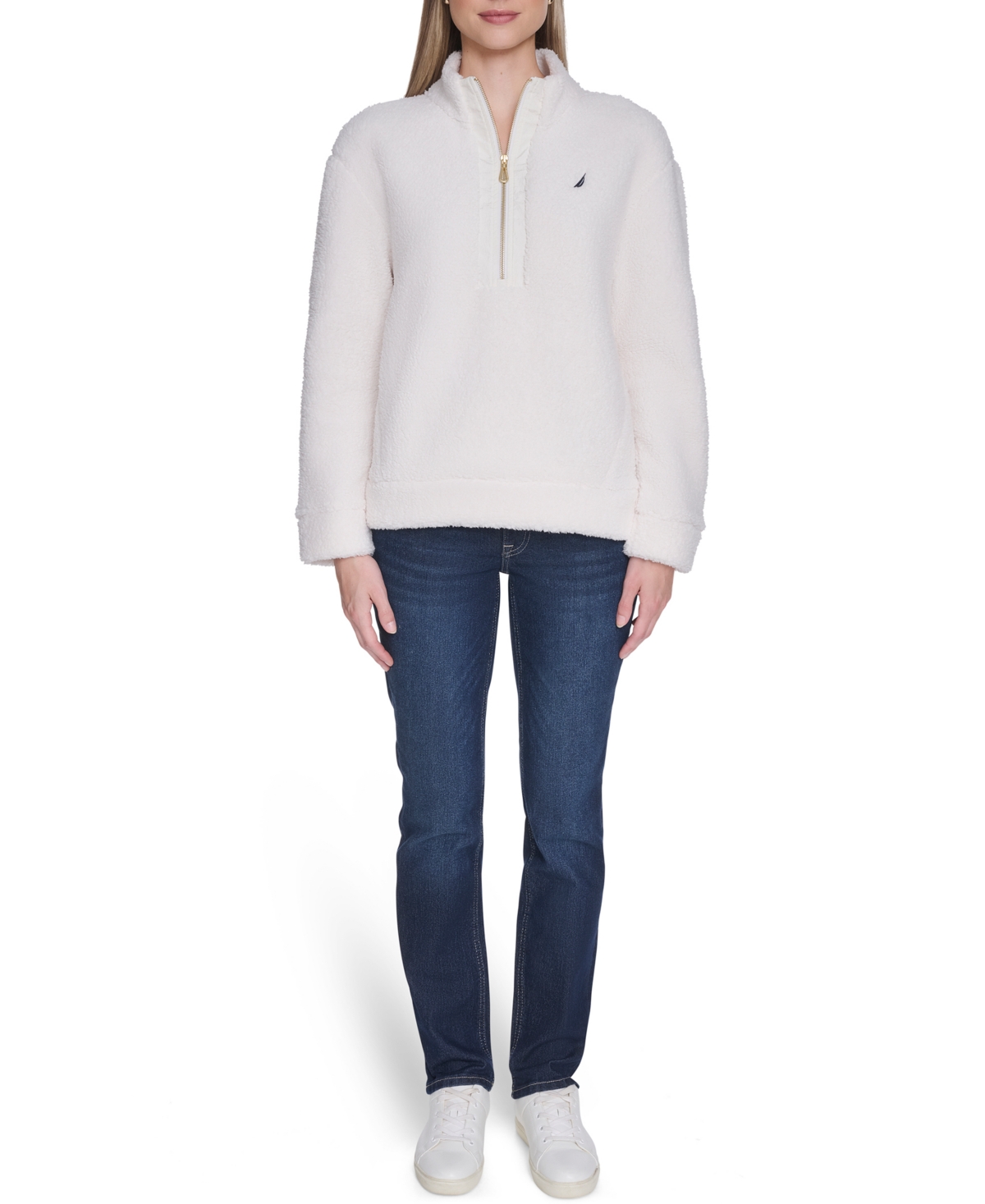 Click here for Nautica Womens Zip-Front Stand Collar Jacket - Sof... prices