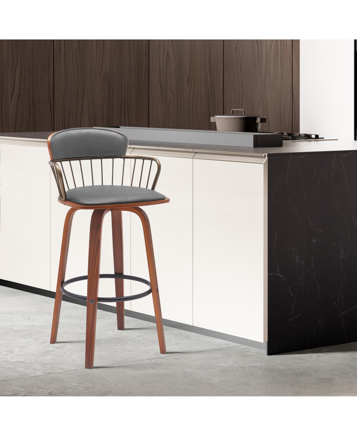Click here for Clihome Leather Bar Stool with Brass Backrest  Mod... prices