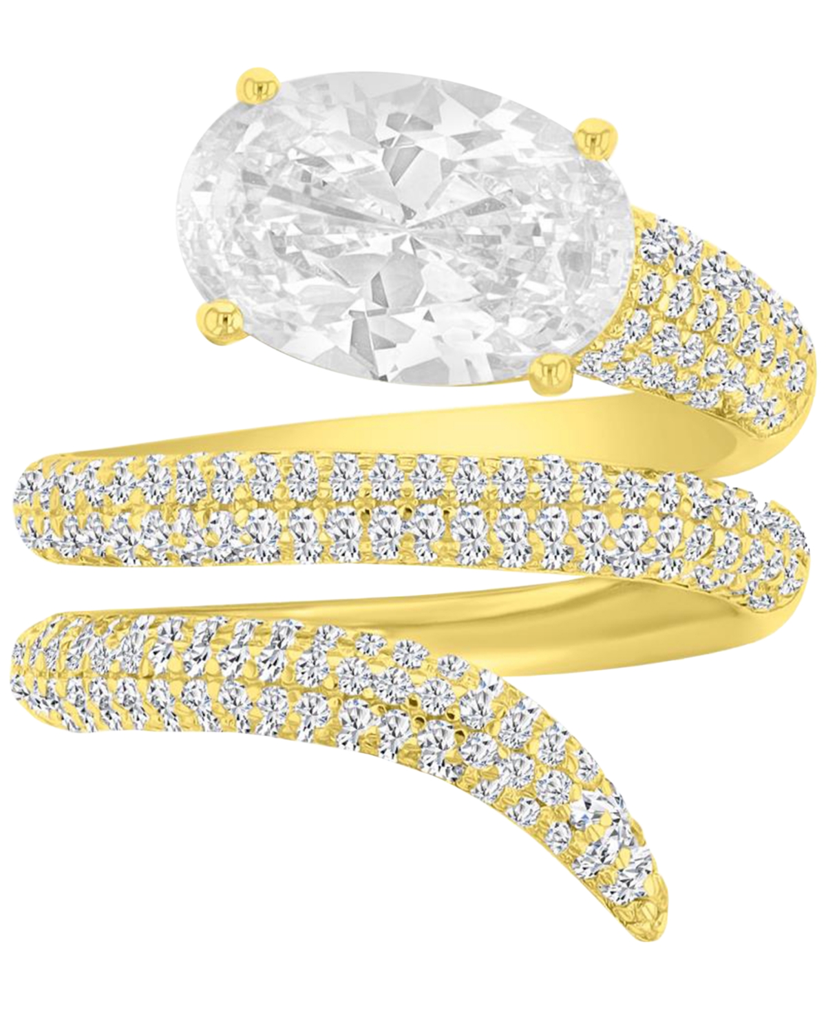 Click here for Macys 14k Gold-Plated Crystal Pave Snake Ring - Go... prices