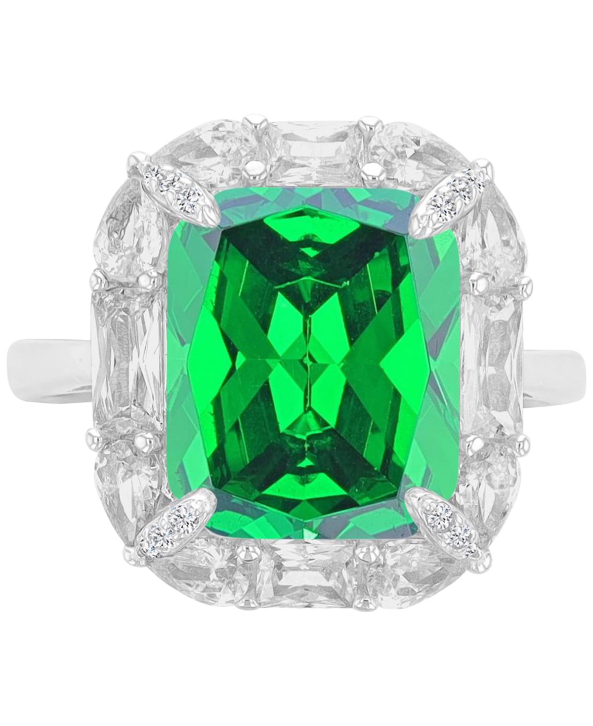 Click here for Macys Green Crystal Luxury Bridal Ring - Silver prices
