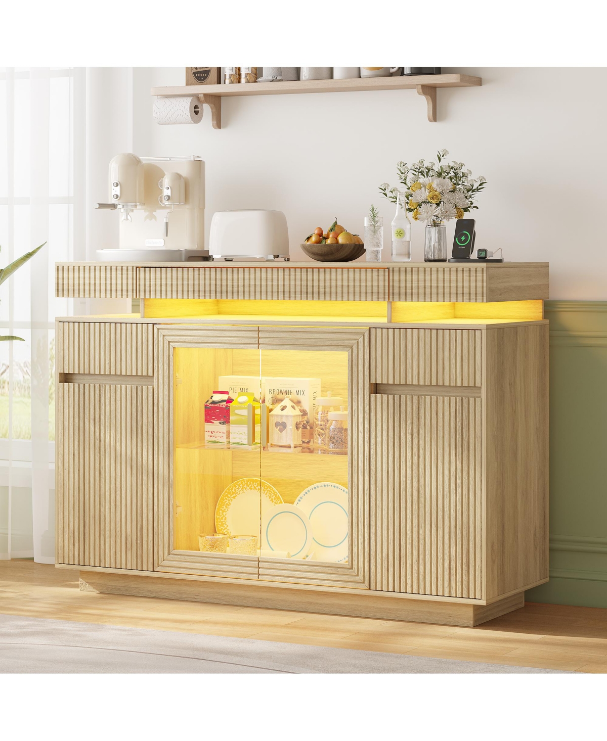 Click here for Vlsrka 47.24 Modern Sideboard Cabinet with Led Lig... prices