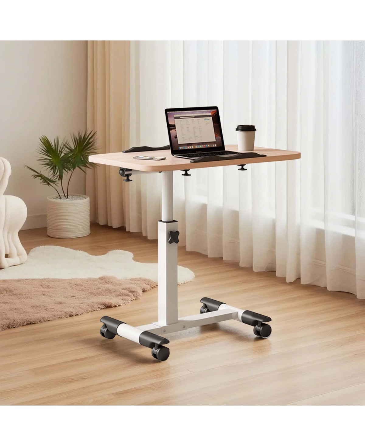 Click here for homfan Overbed Table with Wheels  Adjustable Heigh... prices