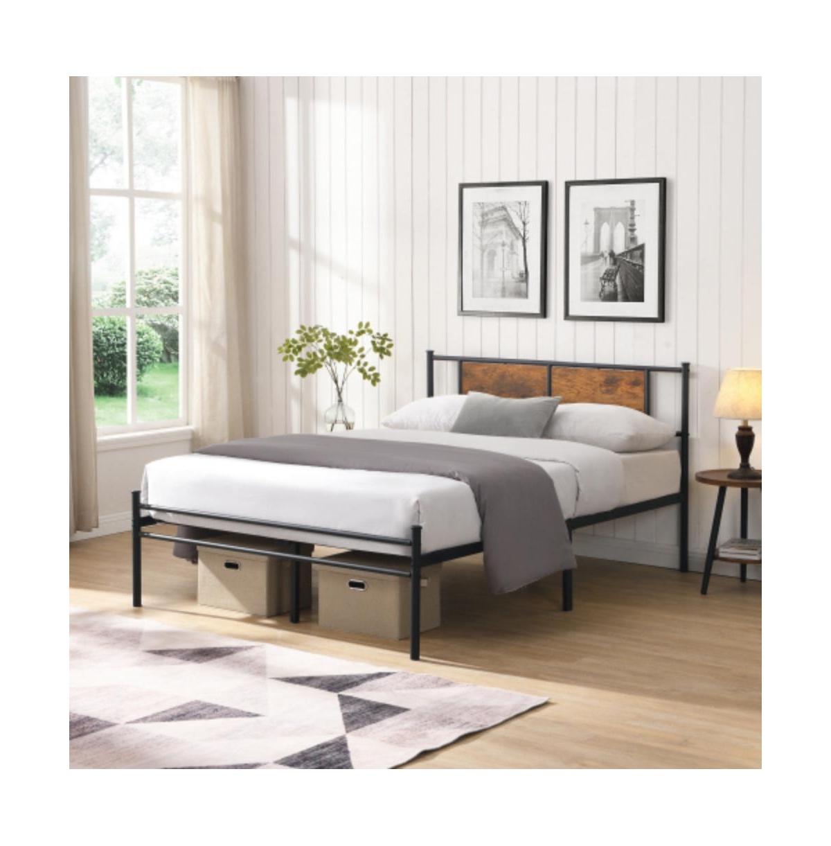 Click here for Lucky One Queen Size Steel Platform Bed Frame with... prices