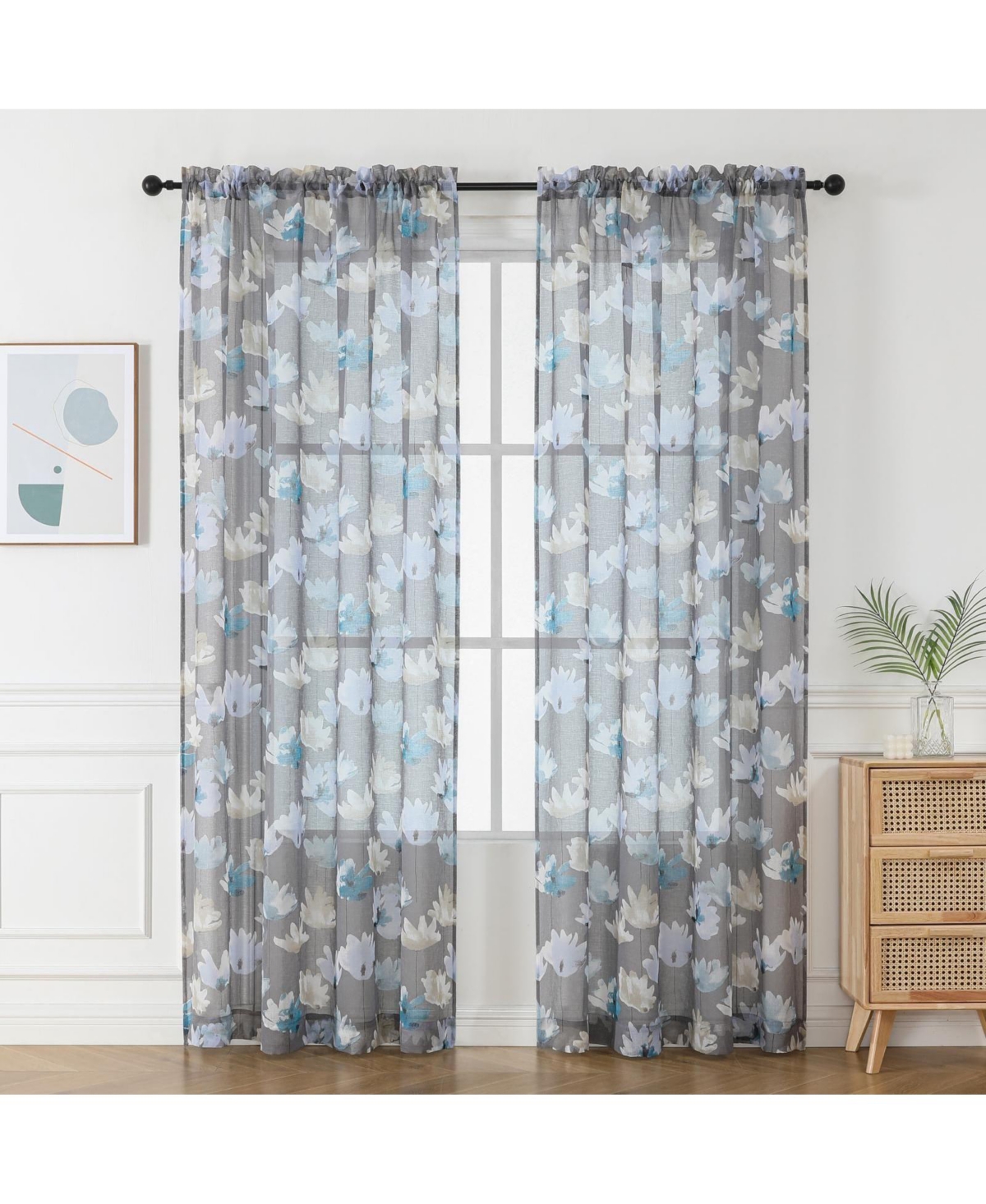 Click here for Kate Aurora Set of 2 Rod Pocket Window Curtain Pan... prices