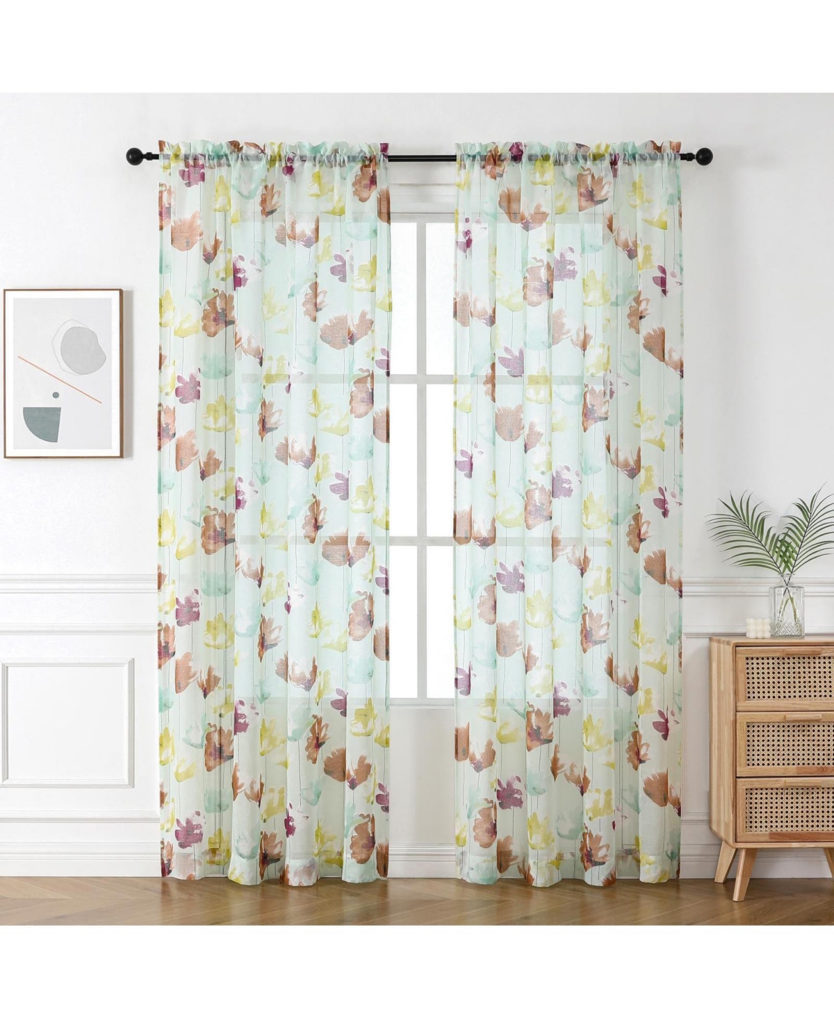 Click here for Kate Aurora Set of 2 Rod Pocket Window Curtain Pan... prices