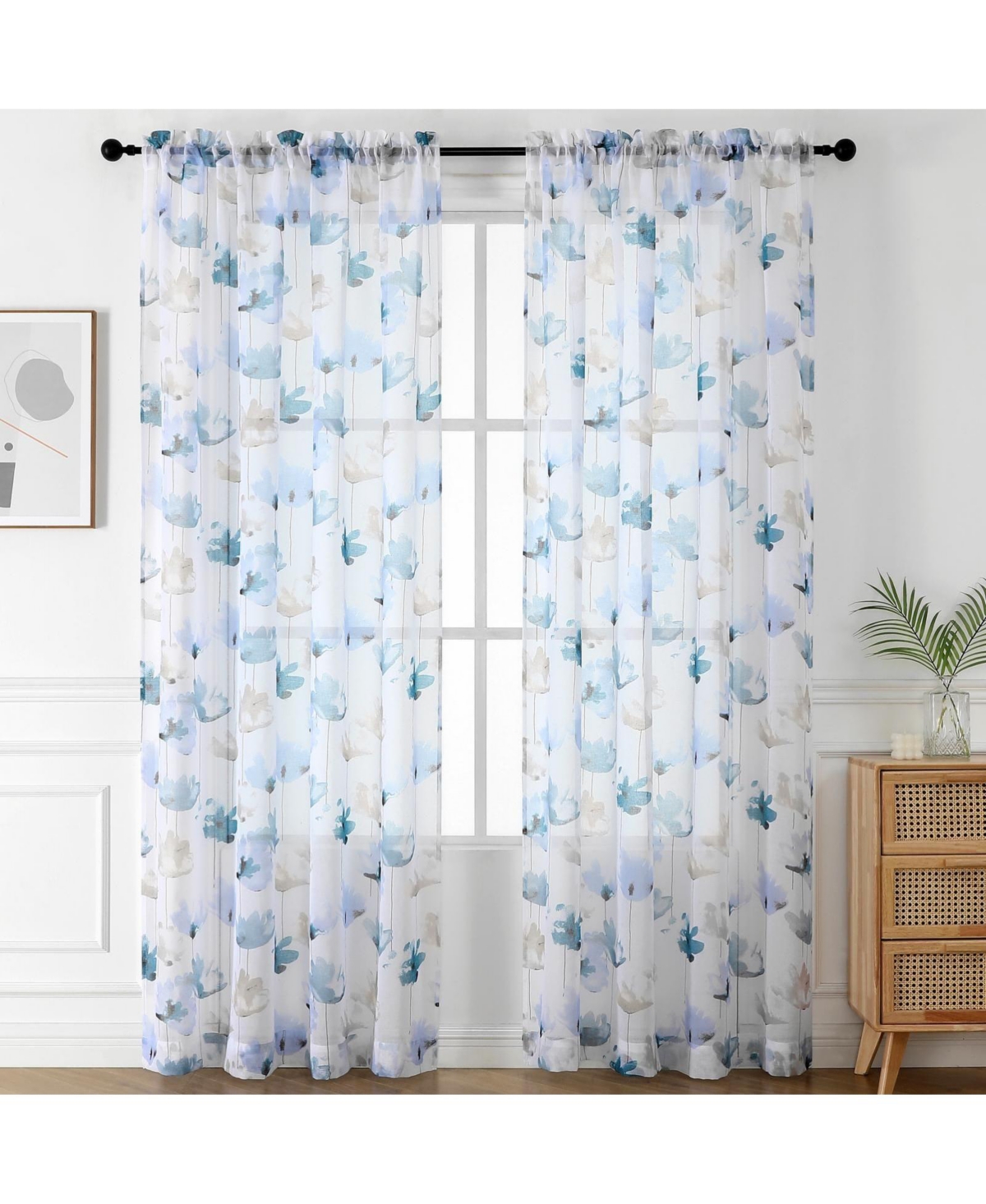 Click here for Kate Aurora Set of 2 Rod Pocket Window Curtain Pan... prices