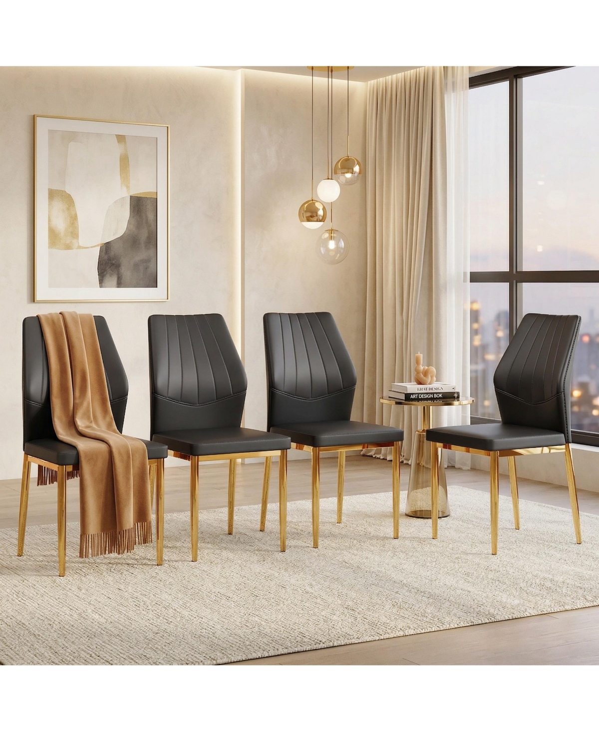 Click here for Sailvan Dining Chairs - Ergonomic Pu Backrest - Bl... prices
