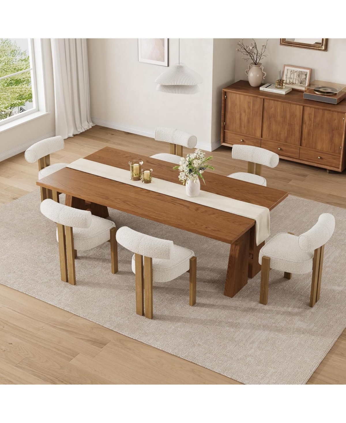 Click here for homfan 6-Piece Upholstered Boucle Dining Chair Set... prices