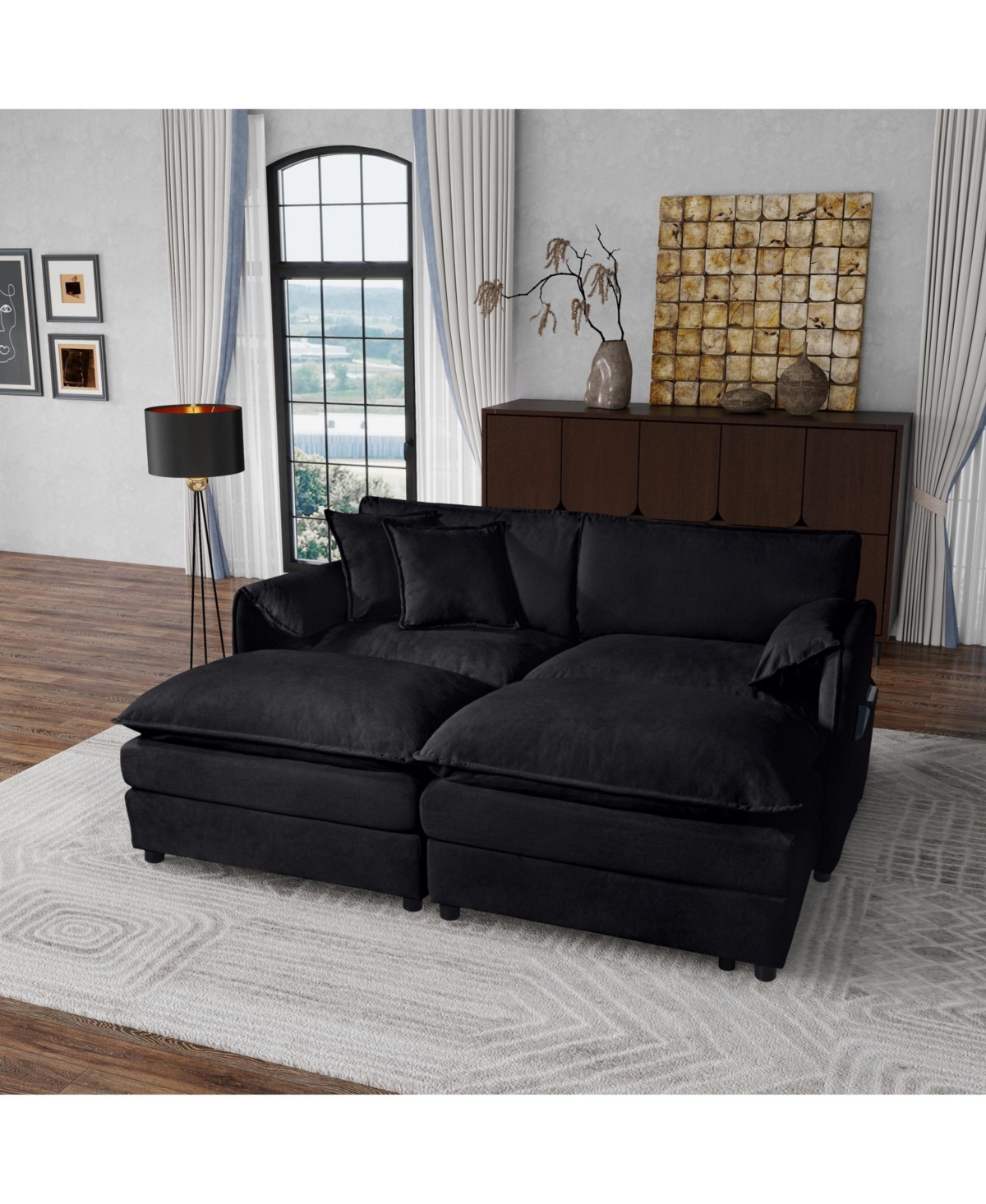 Click here for Clihome Deep Seat Sectional Cloud Sofa with 2 Otto... prices
