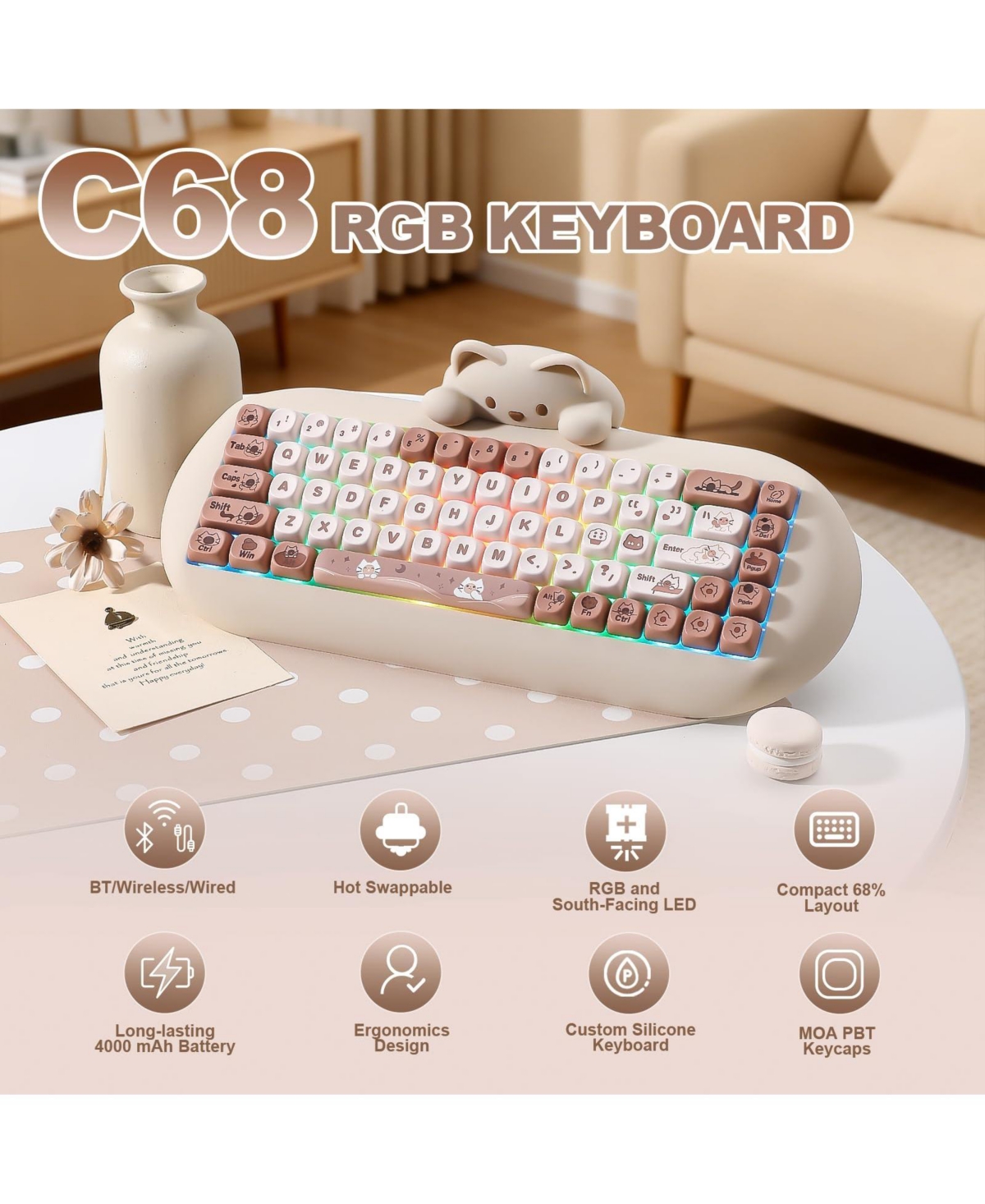 Click here for Lisen C68 Kitten Hot-Swappable Wireless Mechanical... prices