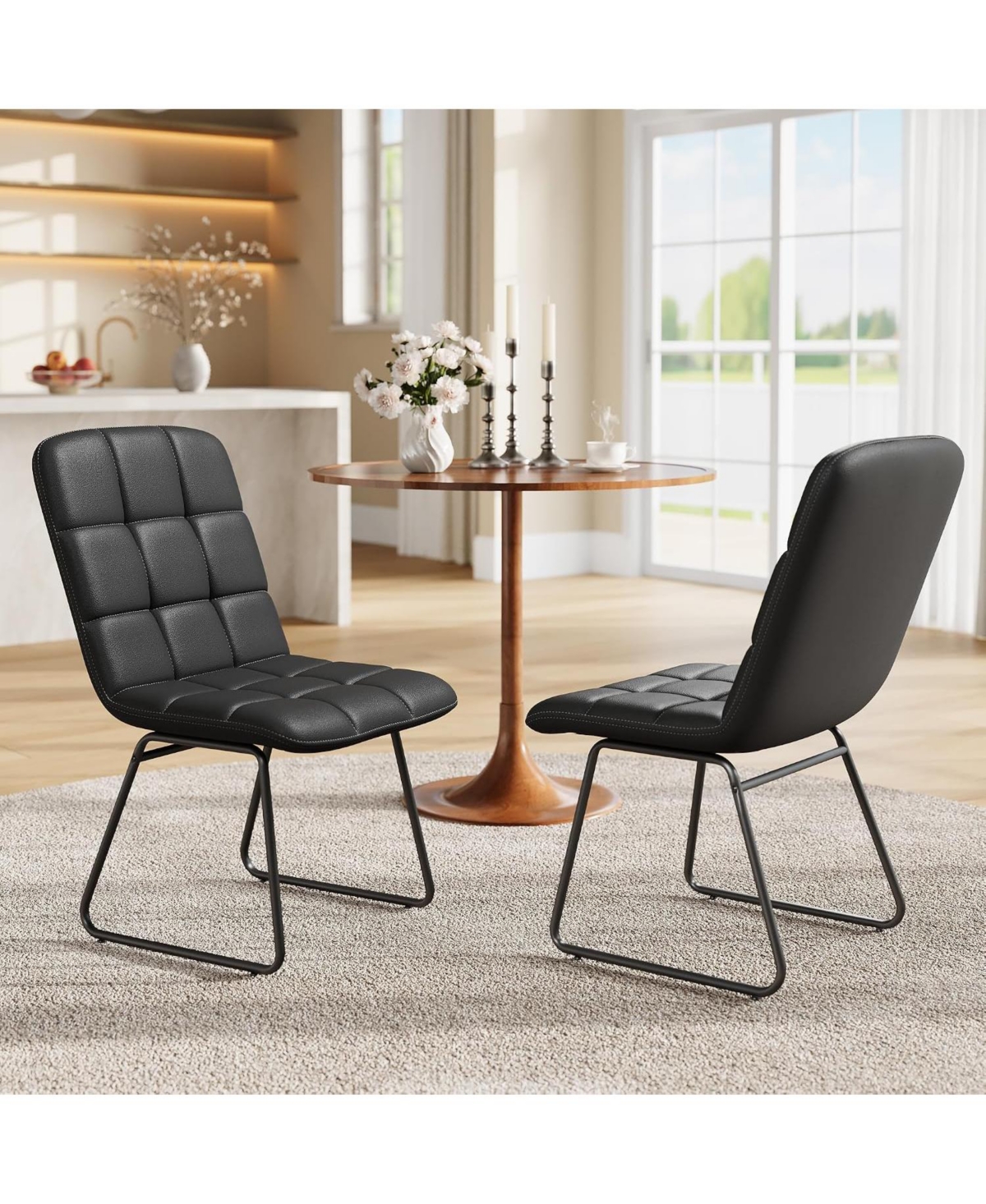 Click here for homfan Faux Leather Dining Chairs Set of 2  High-R... prices