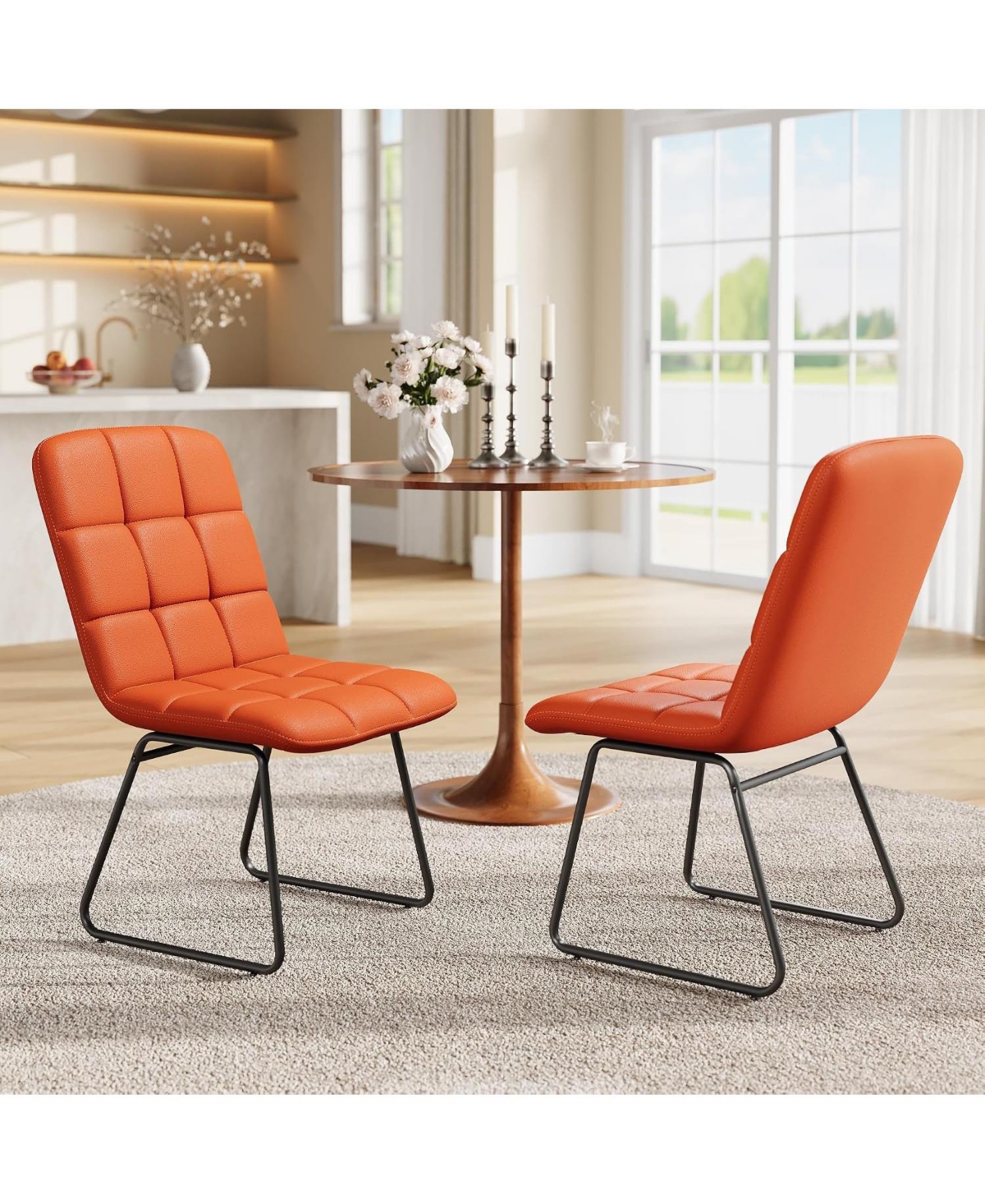 Click here for homfan Faux Leather Dining Chairs Set of 2  High-R... prices