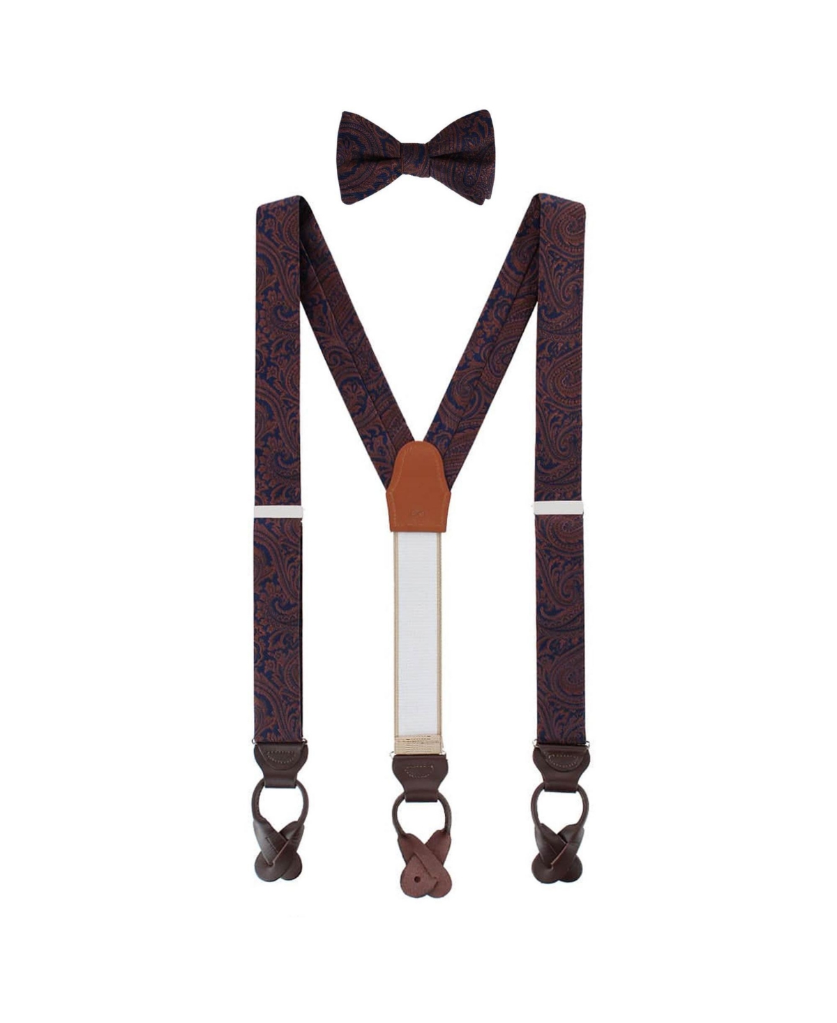 Click here for Trafalgar Mens Sobee Paisley Silk Brace and Bow Ti... prices
