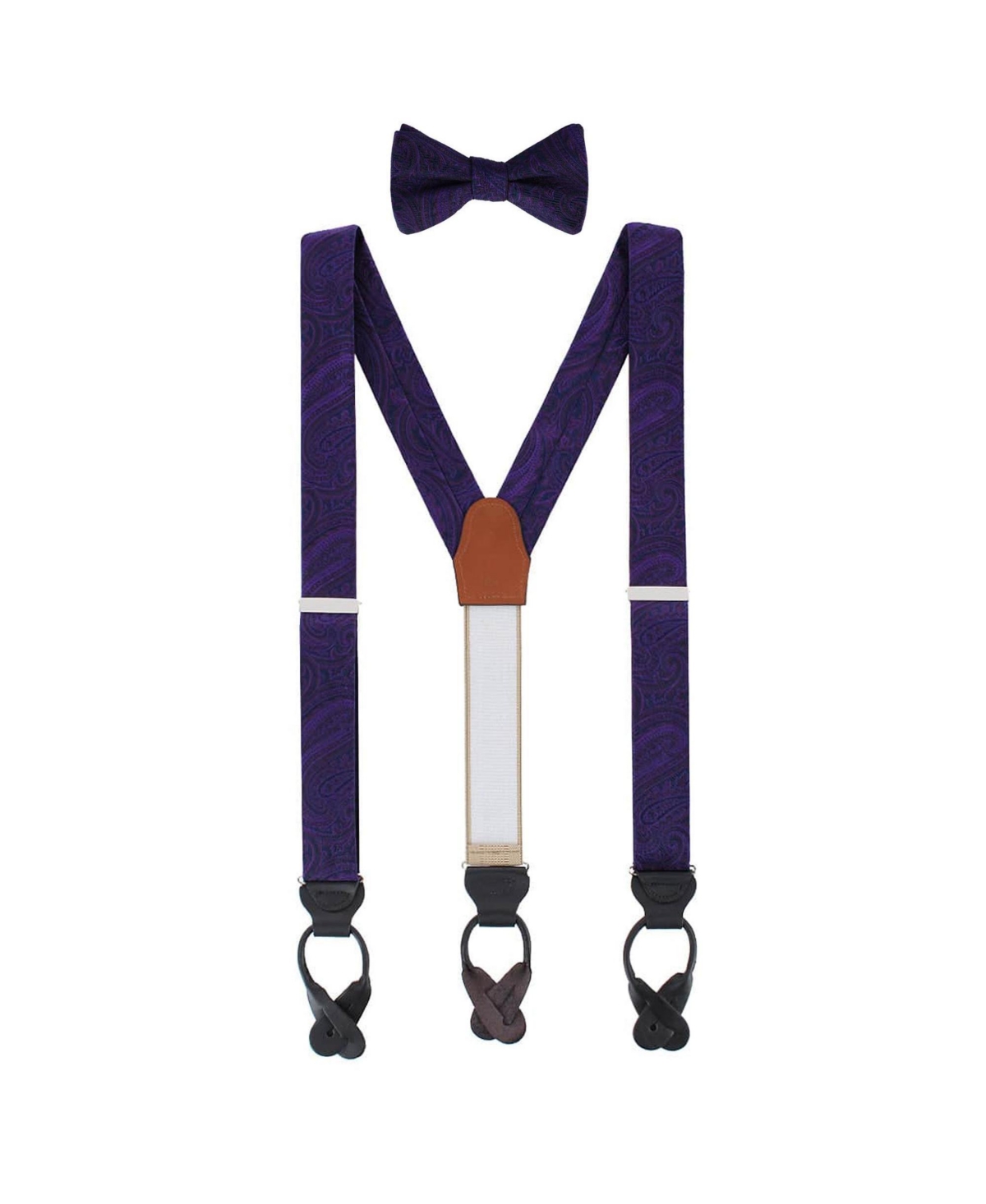 Click here for Trafalgar Mens Sobee Paisley Silk Brace and Bow Ti... prices