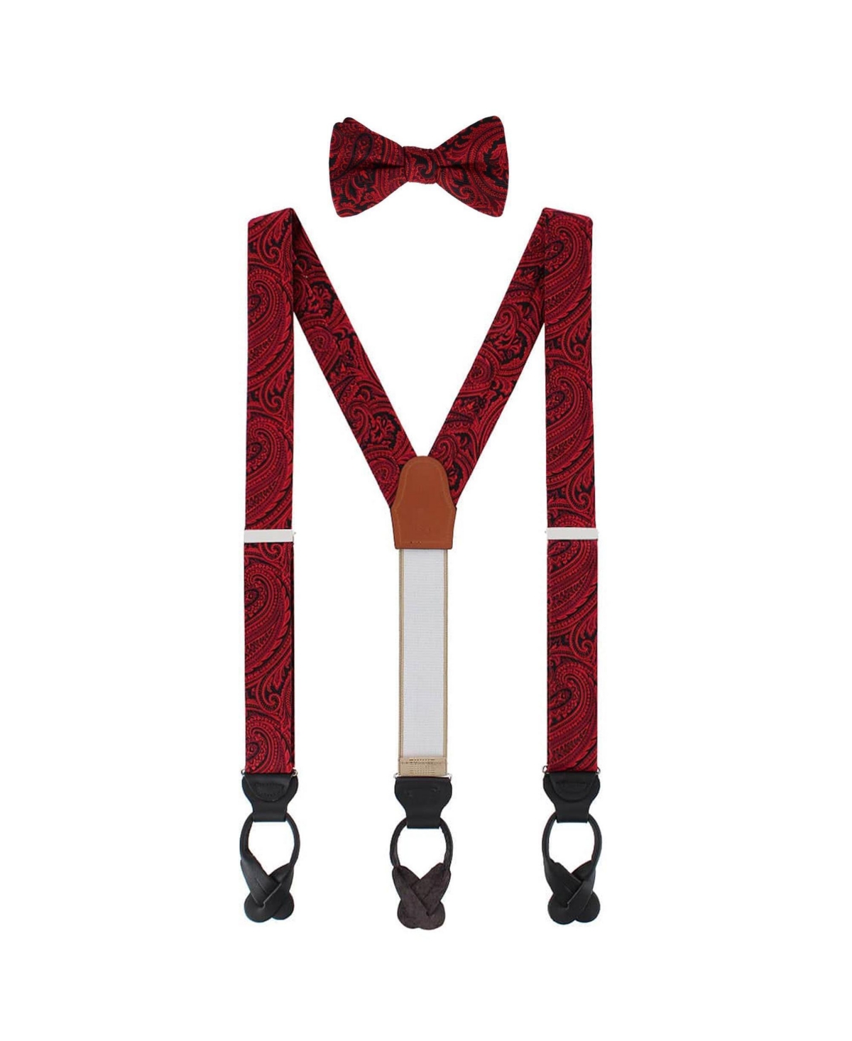 Click here for Trafalgar Mens Sobee Paisley Silk Brace and Bow Ti... prices