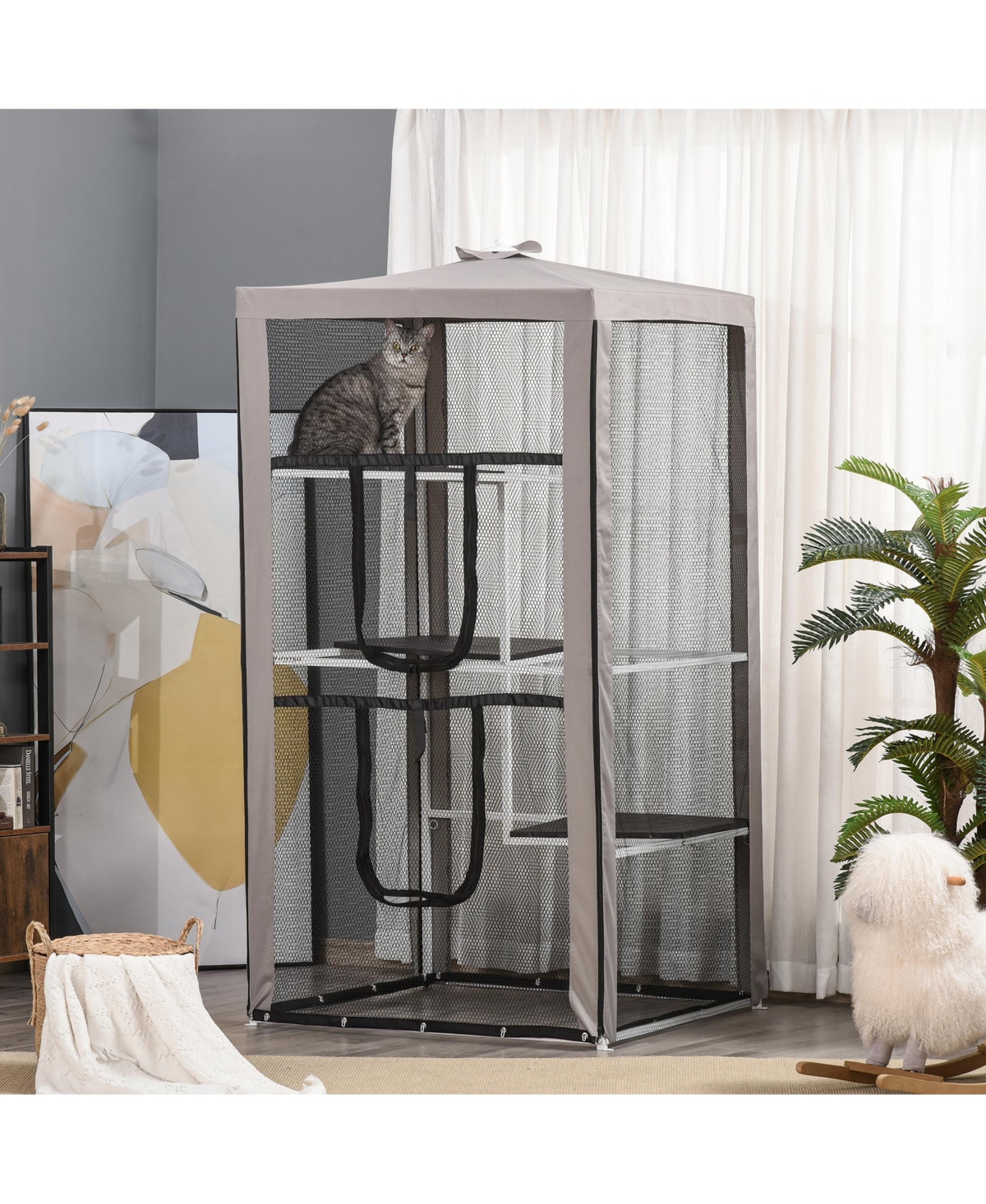 Click here for Ruie 79 Inch Cat House Enclosure Mesh Playpen with... prices