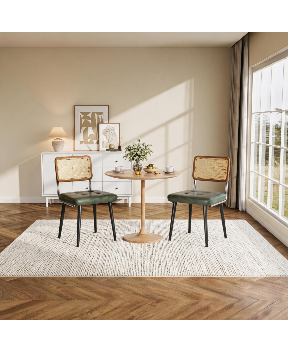 Click here for homfan Dining Chairs Set for 2  Rattan Weaving Uph... prices