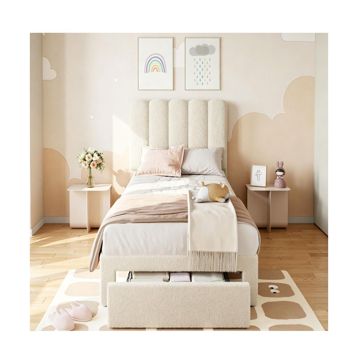 Click here for homfan Twin Size Bed Frame with Storage Drawer  Tw... prices