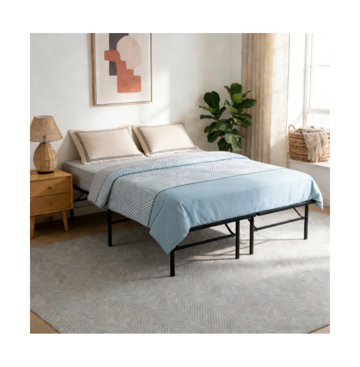 Click here for Lucky One Queen Size Steel Platform Bed Frame with... prices