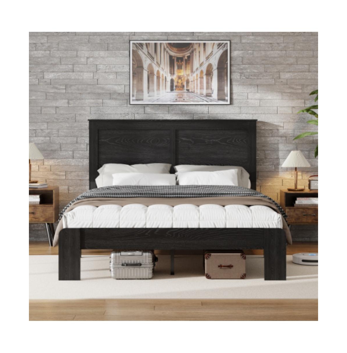 Click here for Lucky One Queen Size Wood Platform Bed Frame with... prices