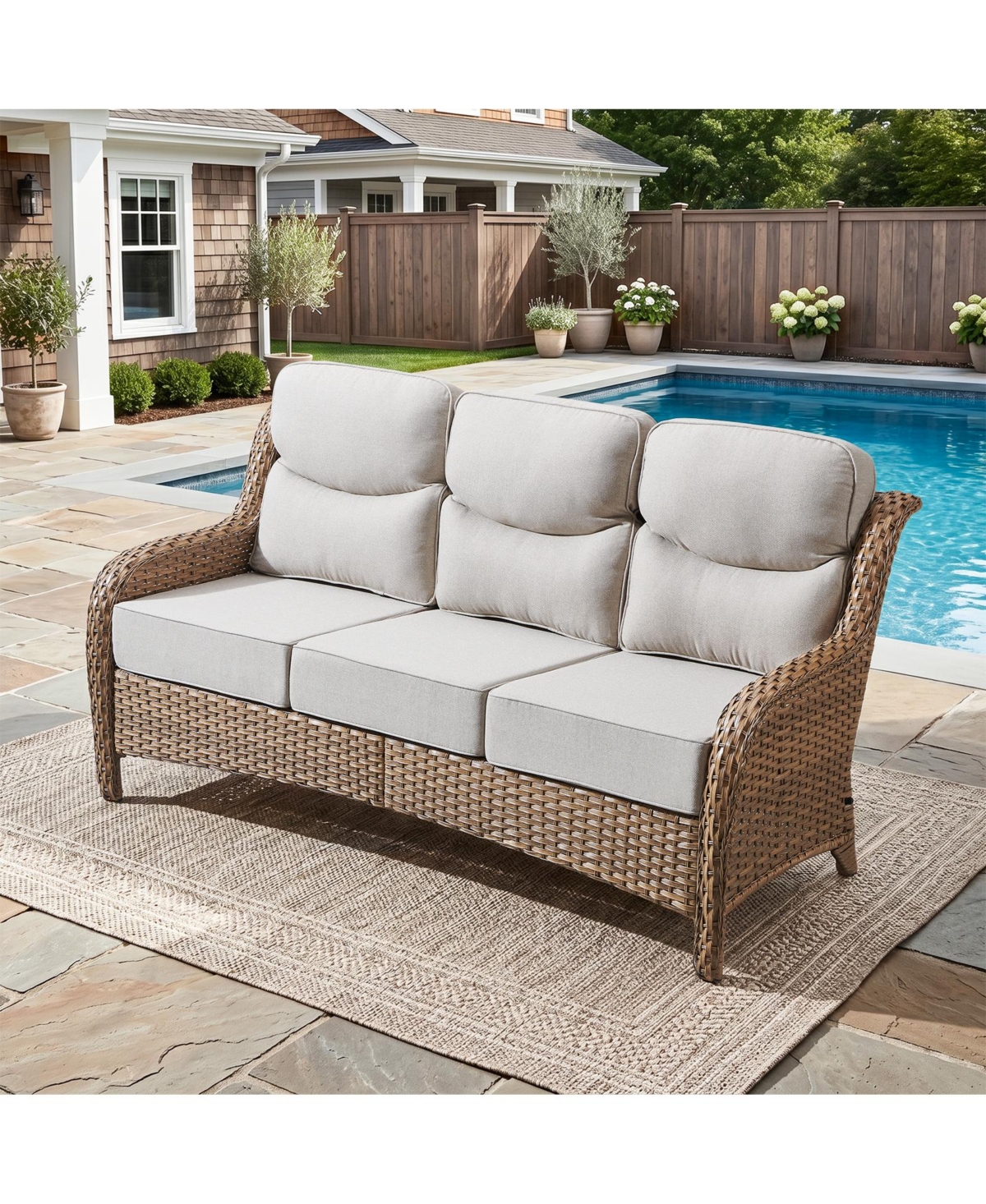 Click here for Pocassy Patio Sofa 3-Seat Wicker Couch with 6 Thic... prices
