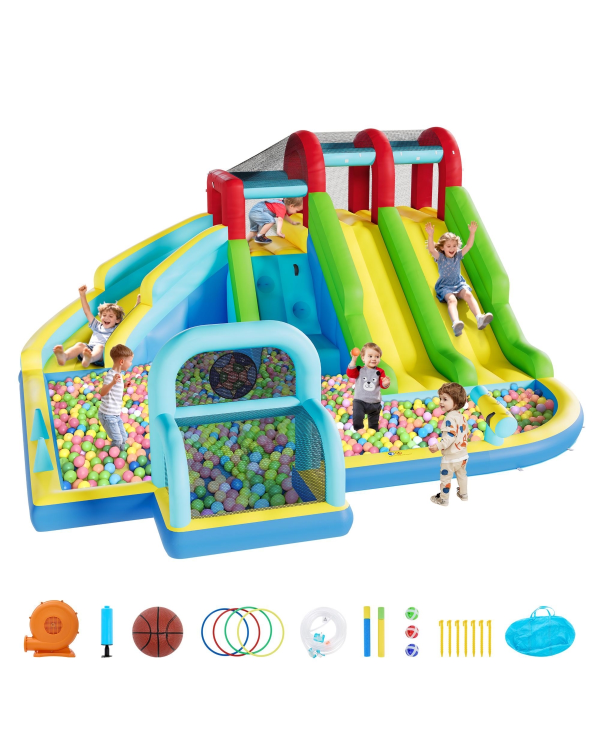 Click here for homfan 3 Water Slides Inflatable Bounce House with... prices