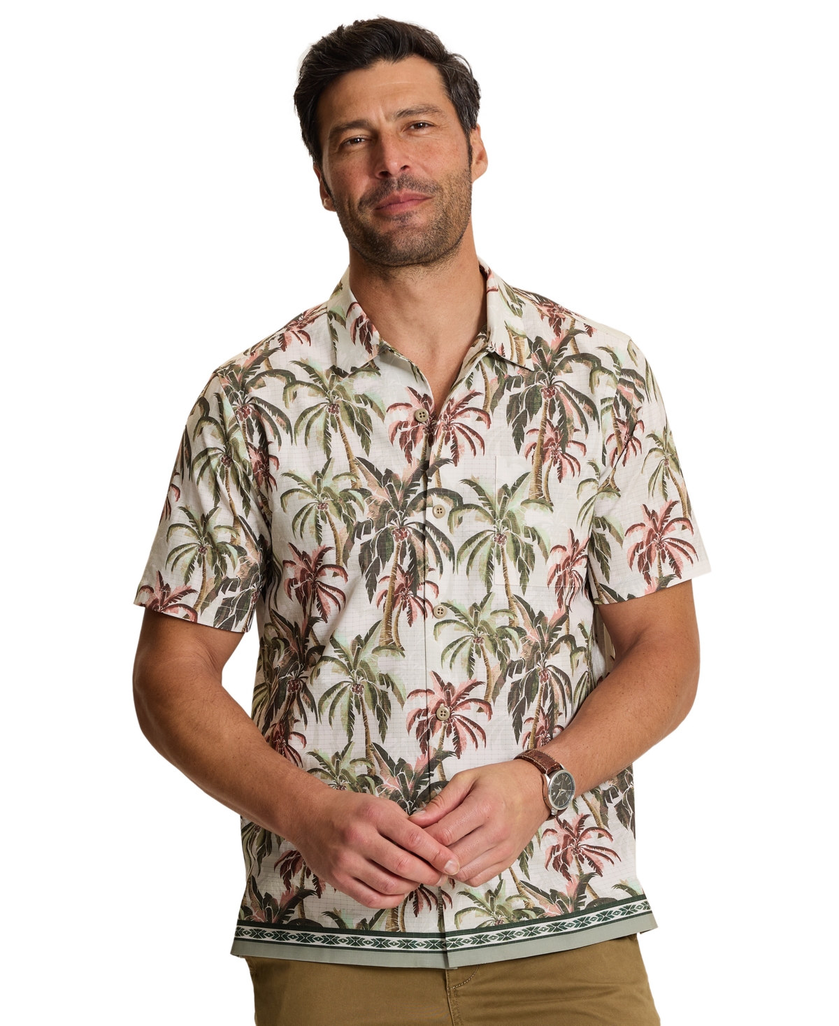 Click here for Tommy Bahama Mens Engineered Print Woven Shirt - P... prices