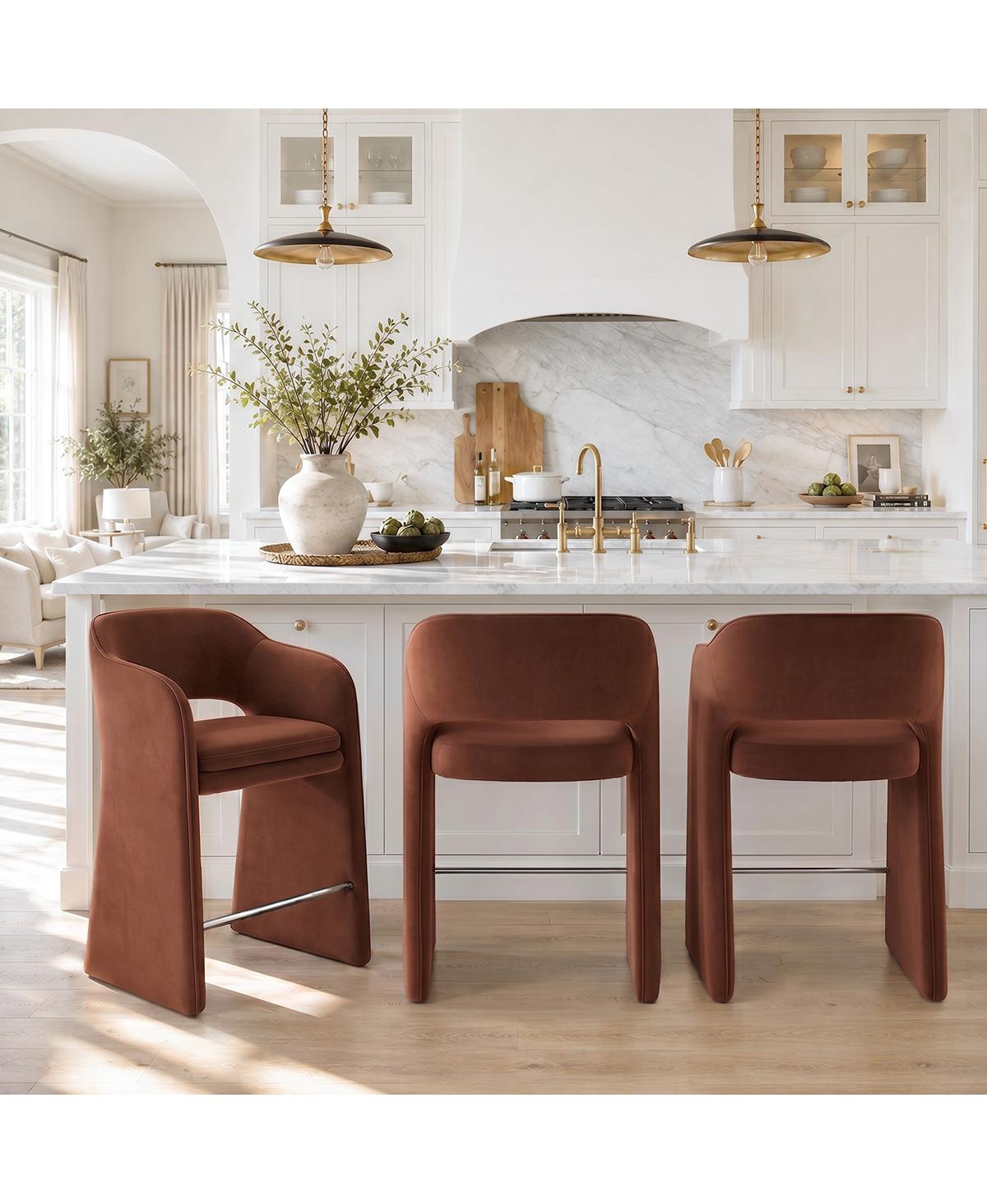 Click here for Maison Boucle Counter-Height Bar Stool Set of 3 Wi... prices