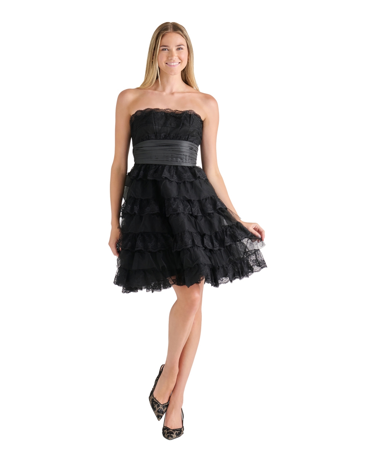Click here for Betsey Johnson Juniors Dressed To Frill Strapless... prices
