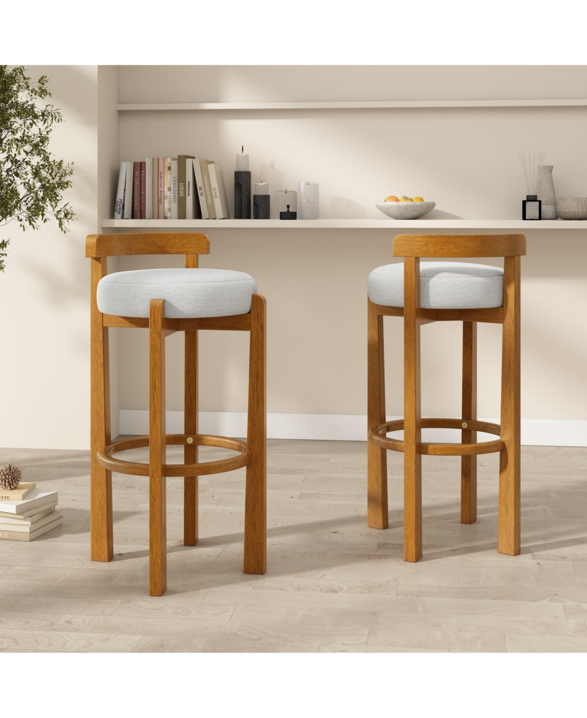 Click here for Maison Boucle Bar Height Bar Stools Set of 2  Soli... prices