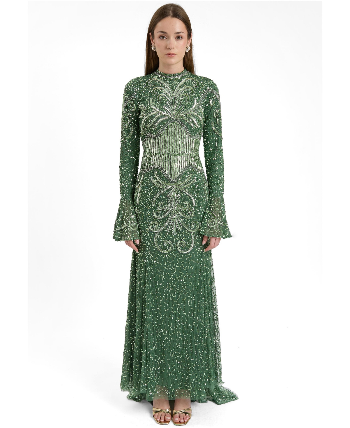Click here for Maryisa Womens Modest Embellished Sequins Trail Ma... prices