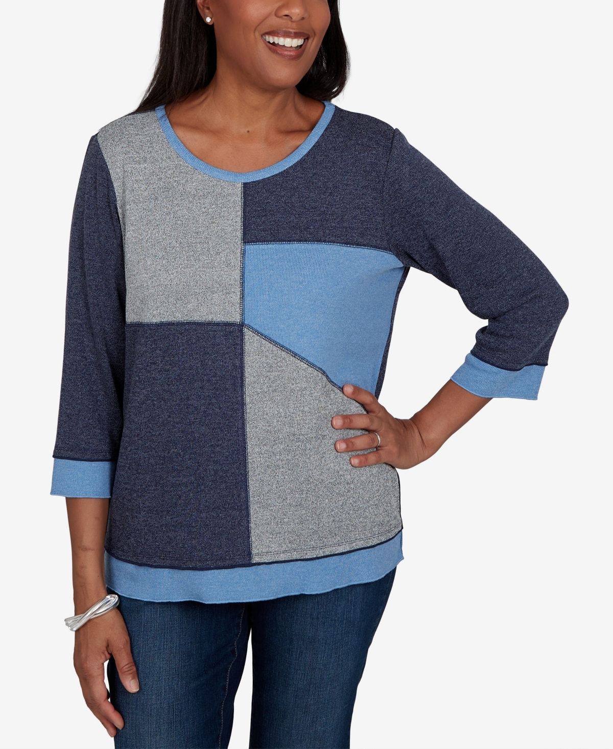 Click here for Alfred Dunner Petite Classic Heathered Colorblock... prices