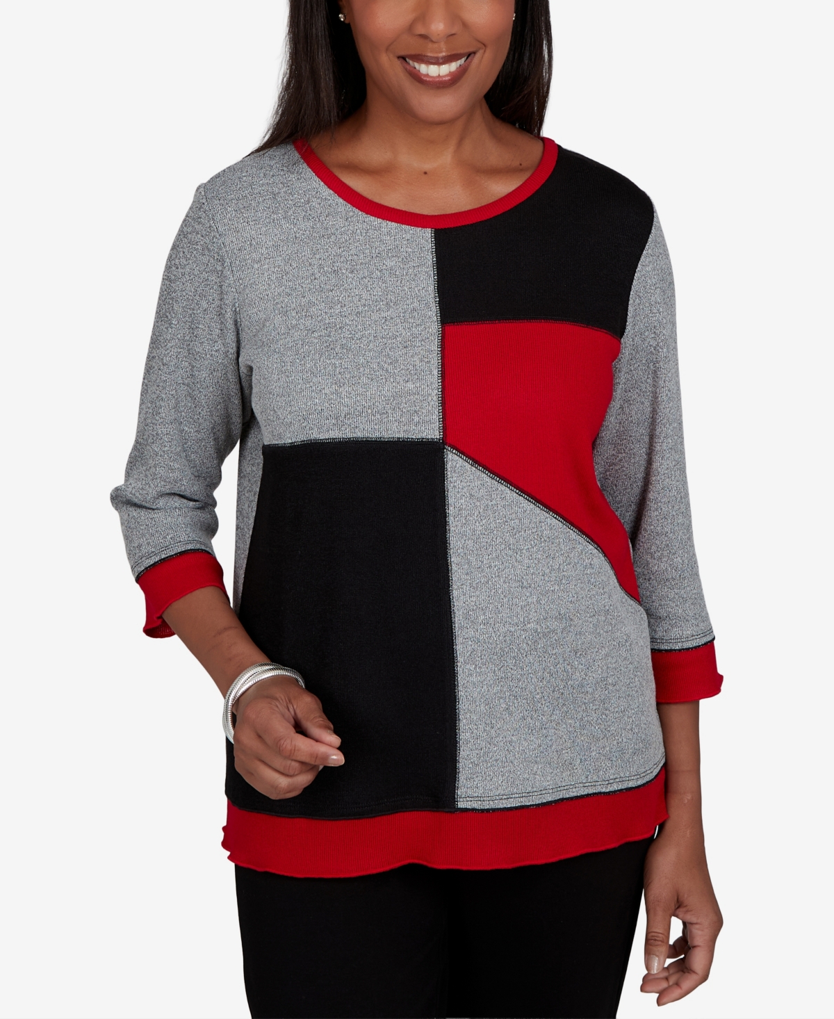 Click here for Alfred Dunner Petite Classic Heathered Colorblock... prices