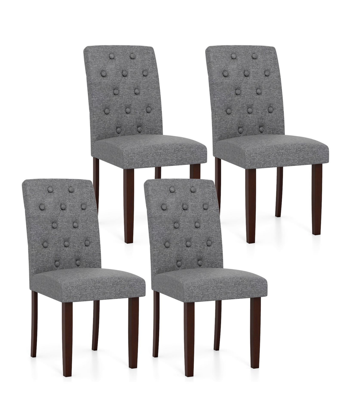 Click here for Gymax Wooden Dining Chair Set of 4 With Rubber Woo... prices
