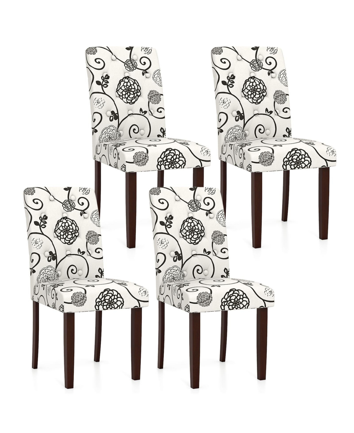 Click here for Gymax Wooden Dining Chair Set of 4 With Rubber Woo... prices