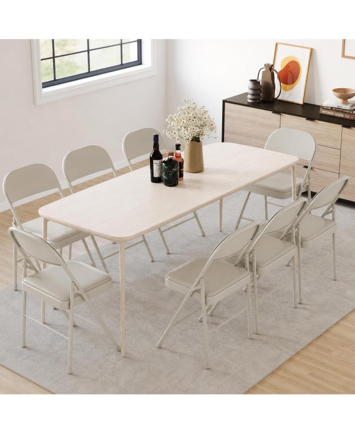 Click here for homfan Set of 8 Metal Folding Chairs with Padded C... prices