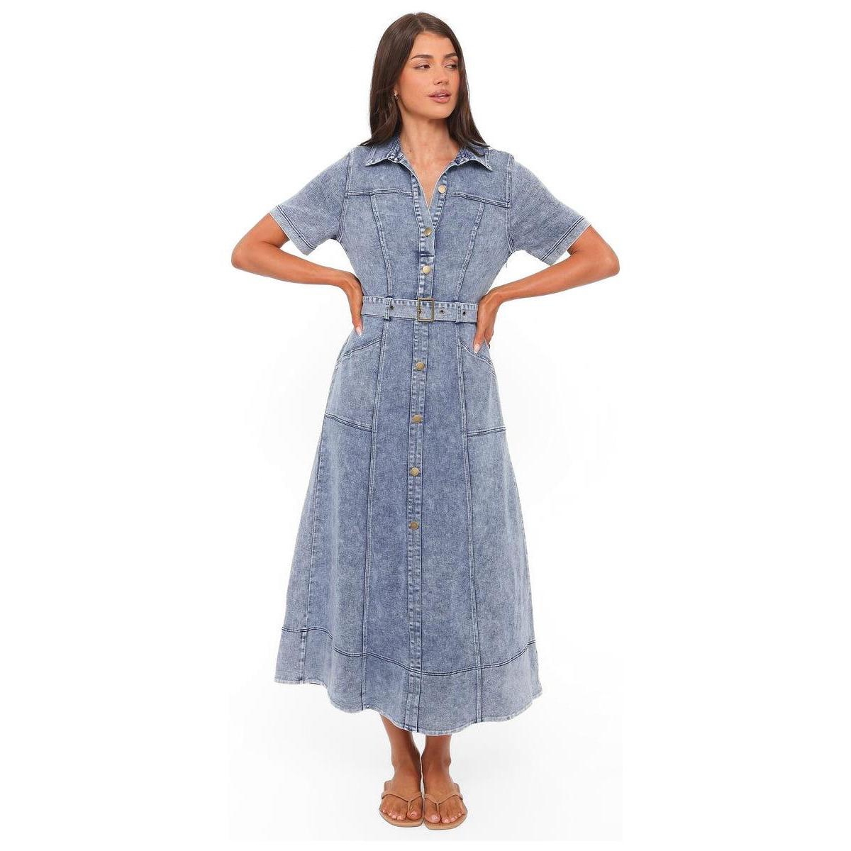 Click here for Petal and Pup Womens Tamara Maxi Dress - Med denim prices