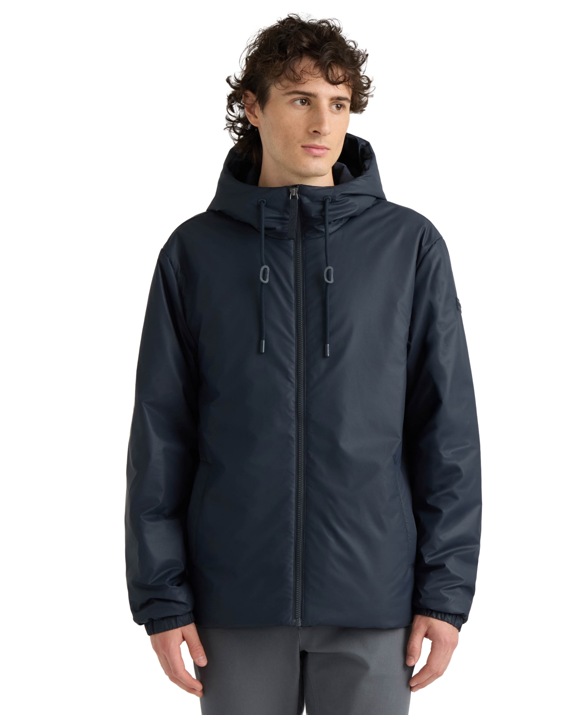Click here for Hunter Mens Liam Zipper Front Hooded Rain Jacket -... prices